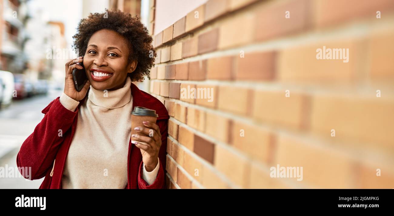 Beautiful Business African American Woman With Afro Hair Smiling Happy