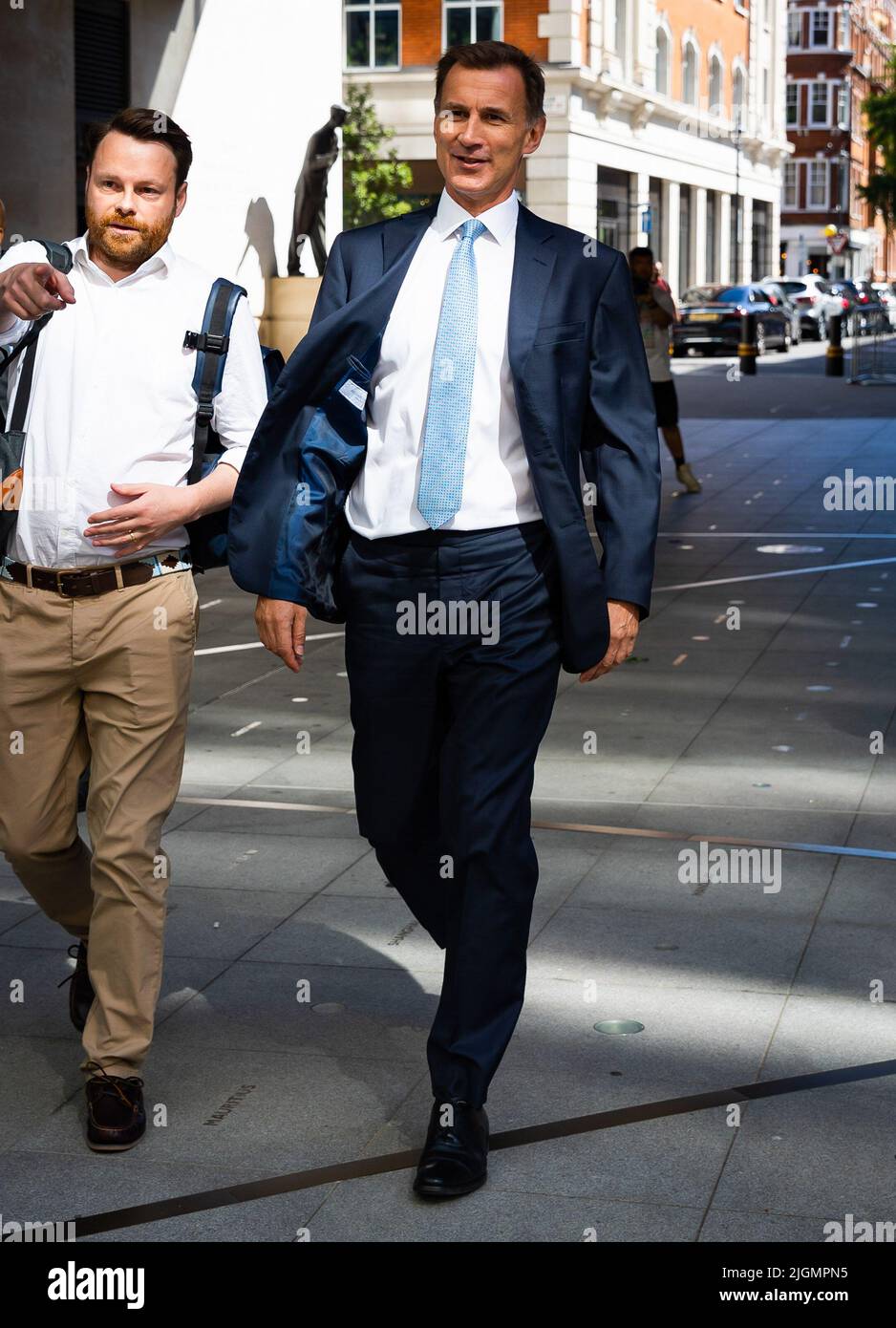 London, UK. 10th July, 2022. Jeremy Hunt arrives for Sophie Raworth's ...