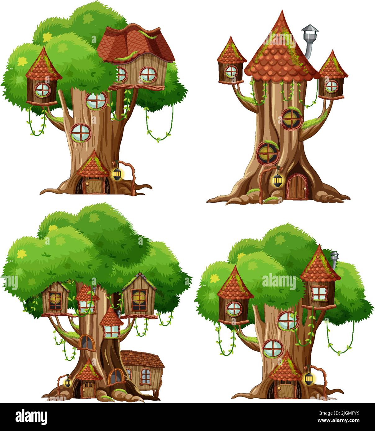 Big tree isolated cartoon illustration Stock Vector Image & Art - Alamy