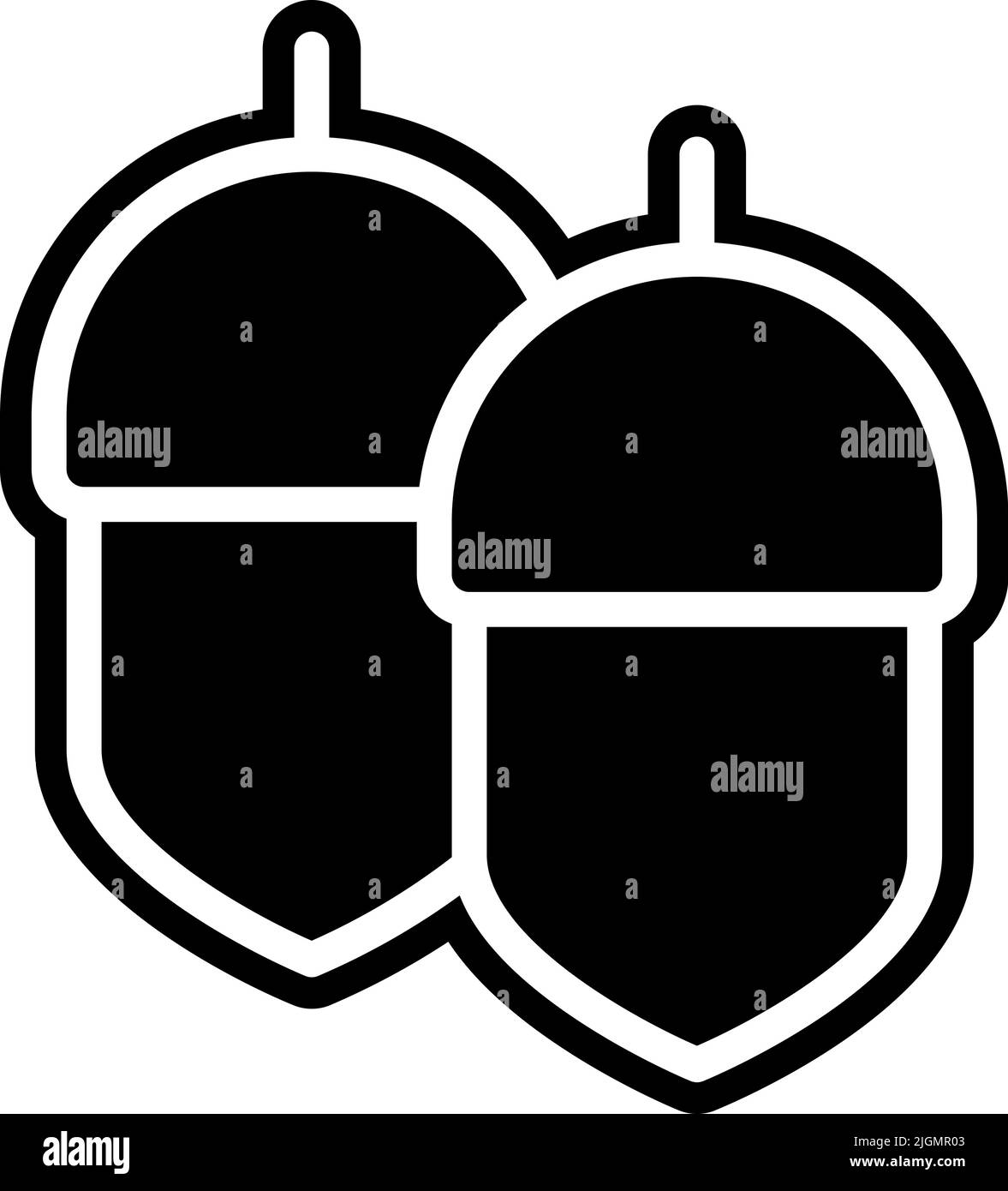 Black line acorn icon isolated Black and White Stock Photos & Images ...
