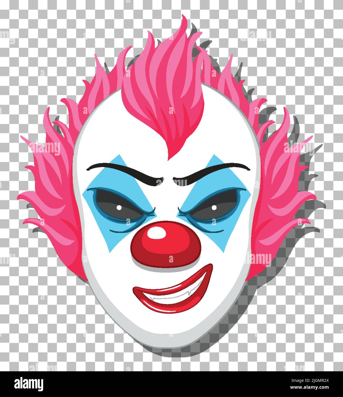 Scary clown head on grid background illustration Stock Vector Image ...