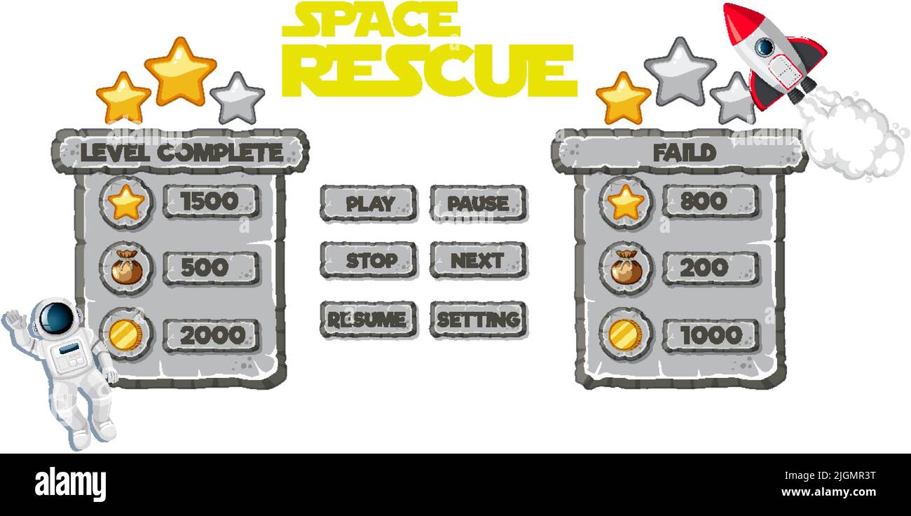 Game element template design set illustration Stock Vector Image & Art ...