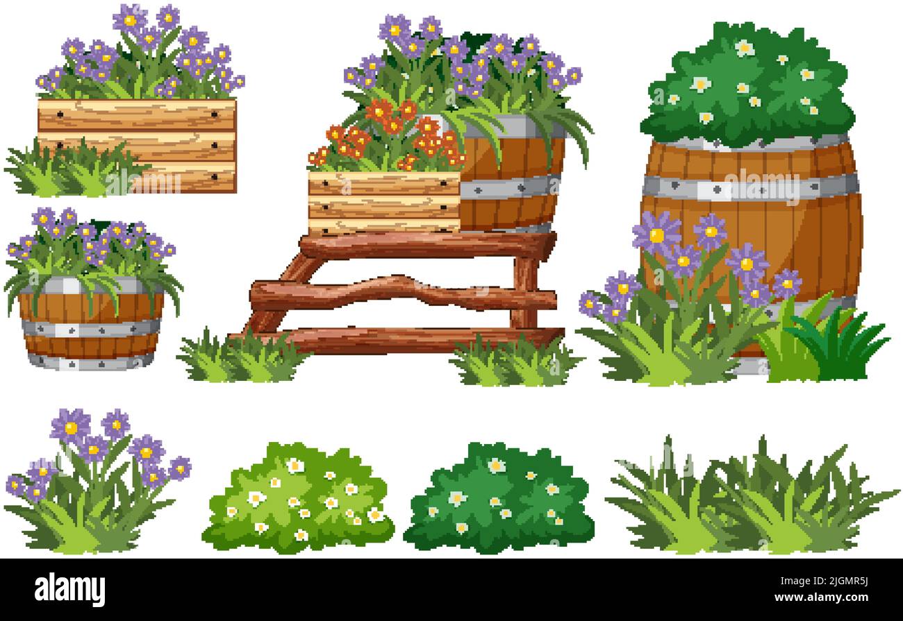 Garden objects and elements illustration Stock Vector Image & Art - Alamy