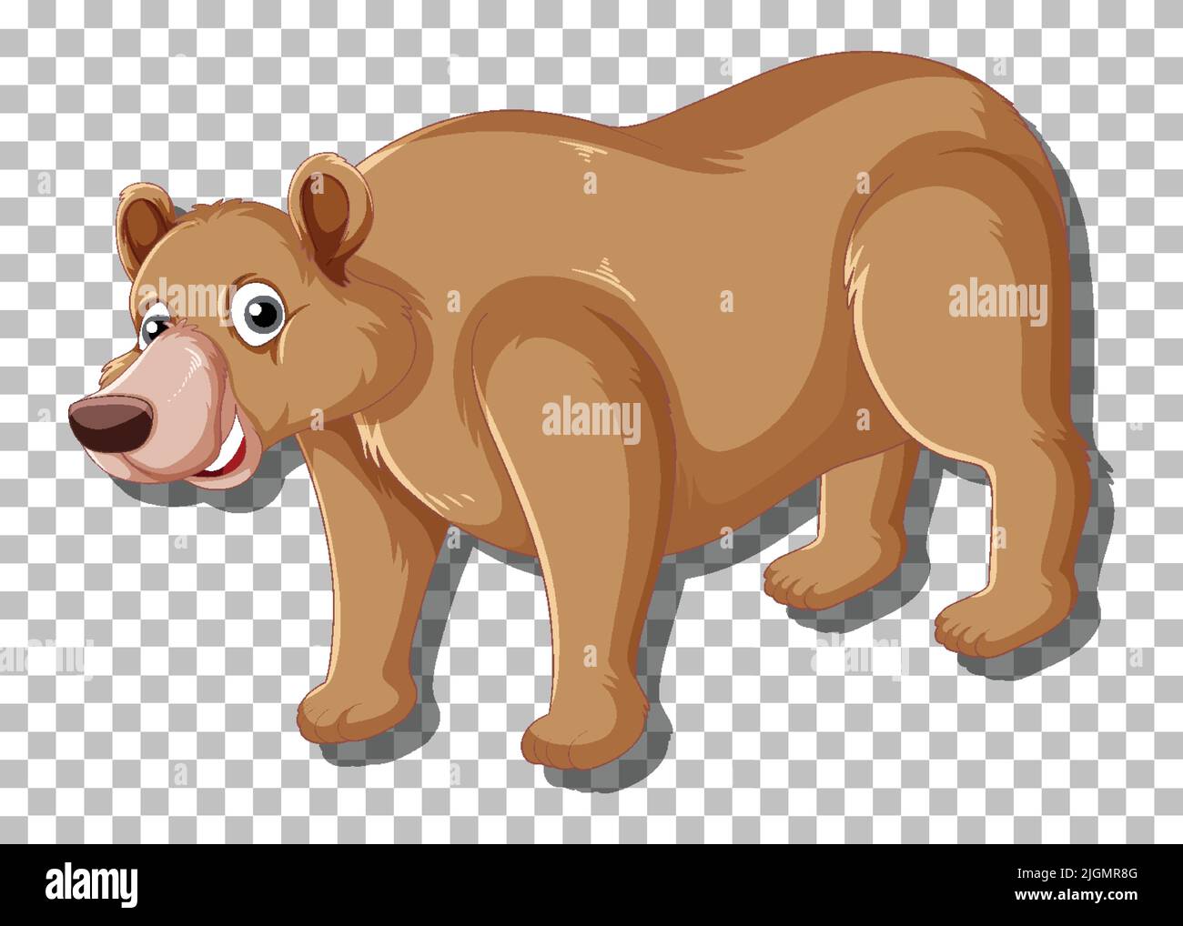 Grizzly bear cartoon character isolated illustration Stock Vector Image ...