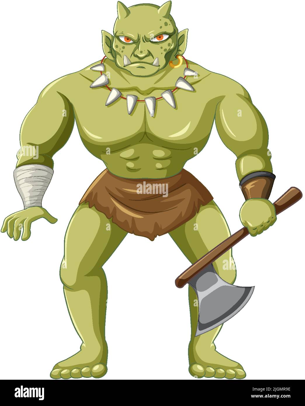 Orc holding ax cartoon character illustration Stock Vector Image & Art ...