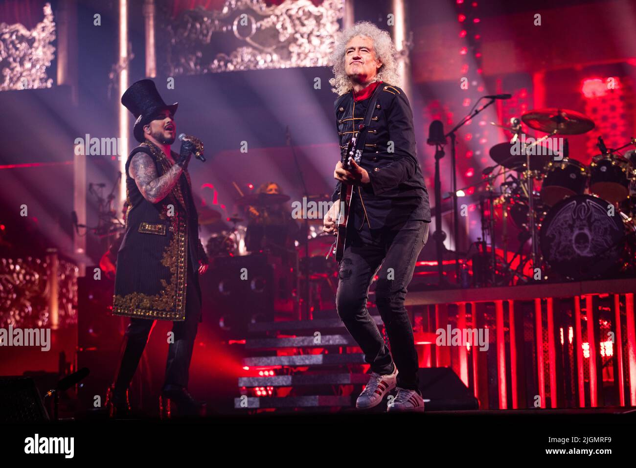 Queen + Adam Lambert live at the Unipol Arena in Bologna, Italy on the ...