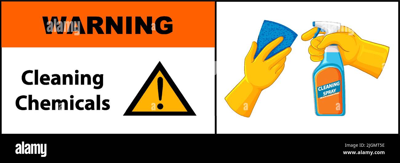 Cleaning chemicals warning banner illustration Stock Vector Image & Art ...
