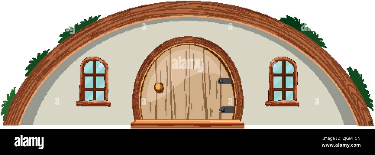 Hobbit house isolated on white background illustration Stock Vector ...