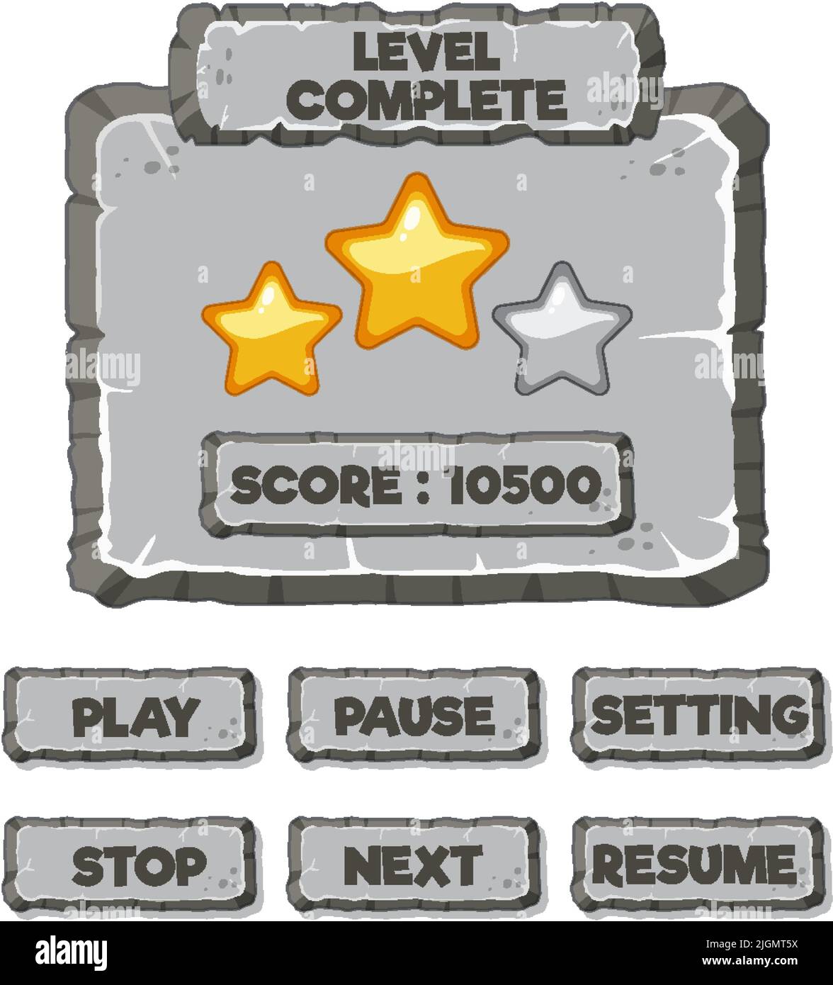 Game element template design set illustration Stock Vector Image & Art ...