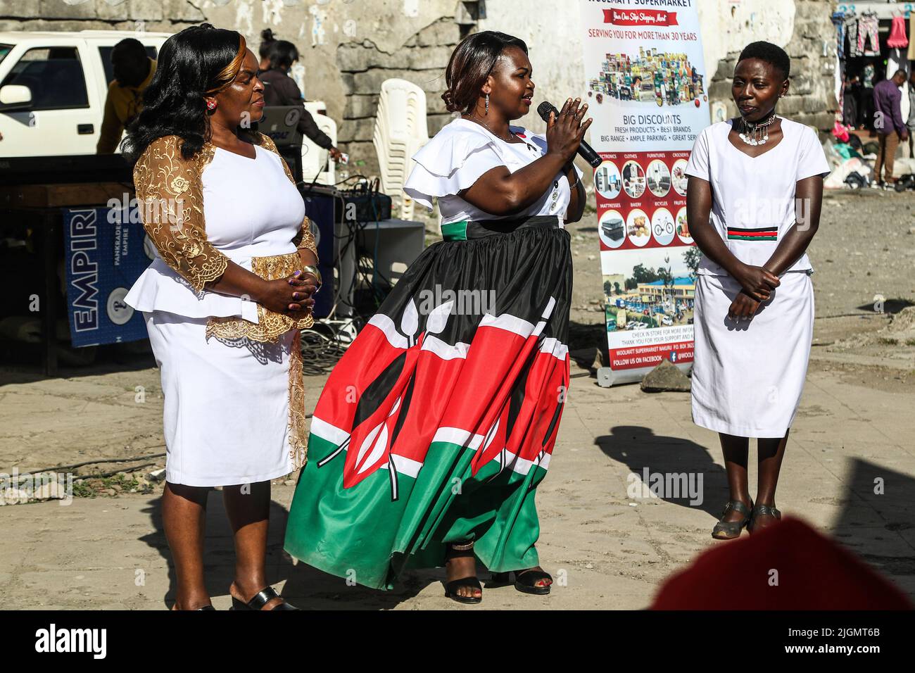 Nakuru, Kenya. 11th July, 2022. Gospel musician Ann Maina wearing a ...