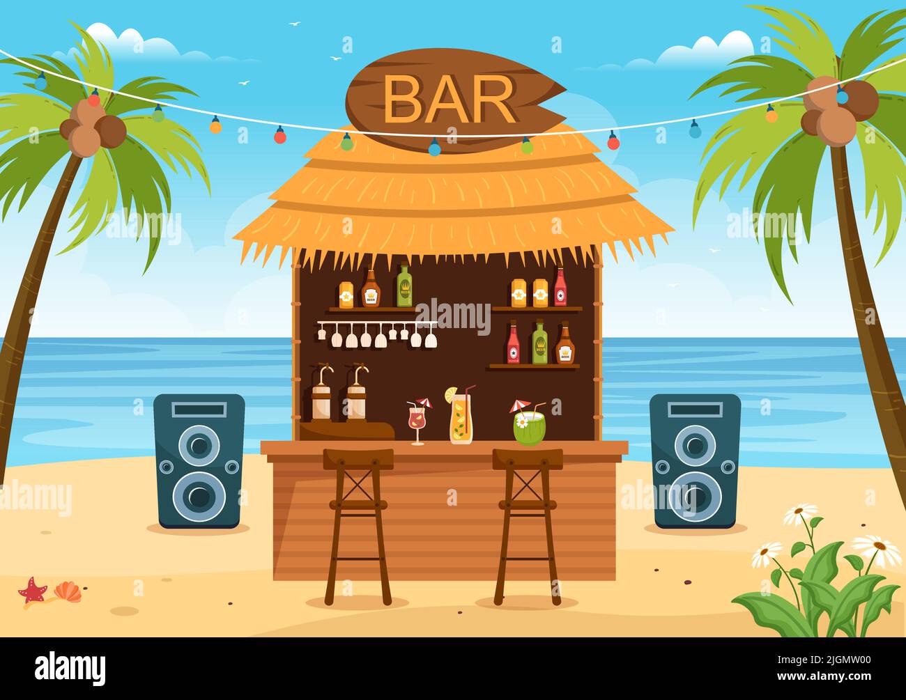 Beach bar counter Stock Vector Images - Alamy
