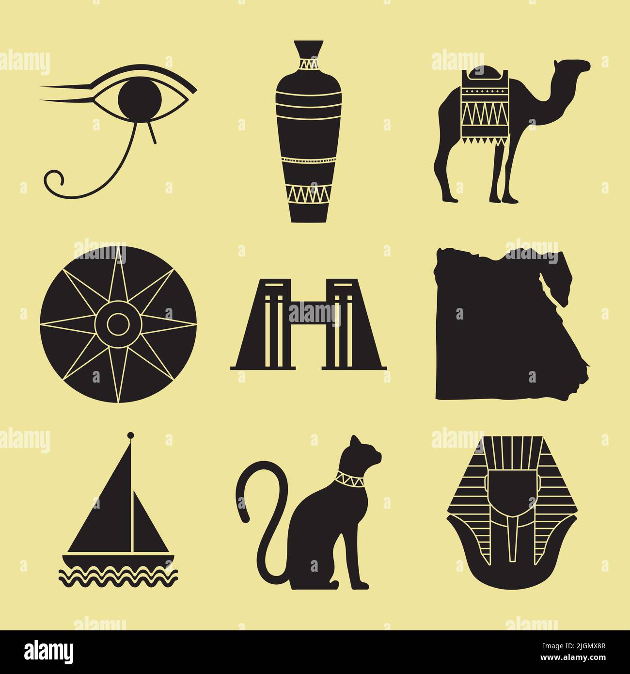 nine egypt items Stock Vector Image & Art - Alamy