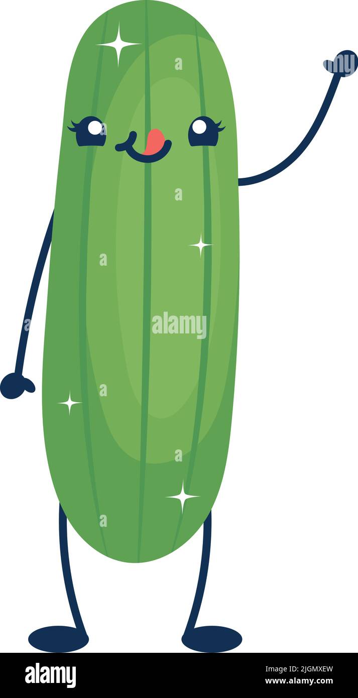 kawaii cucumber illustration Stock Vector Image & Art - Alamy