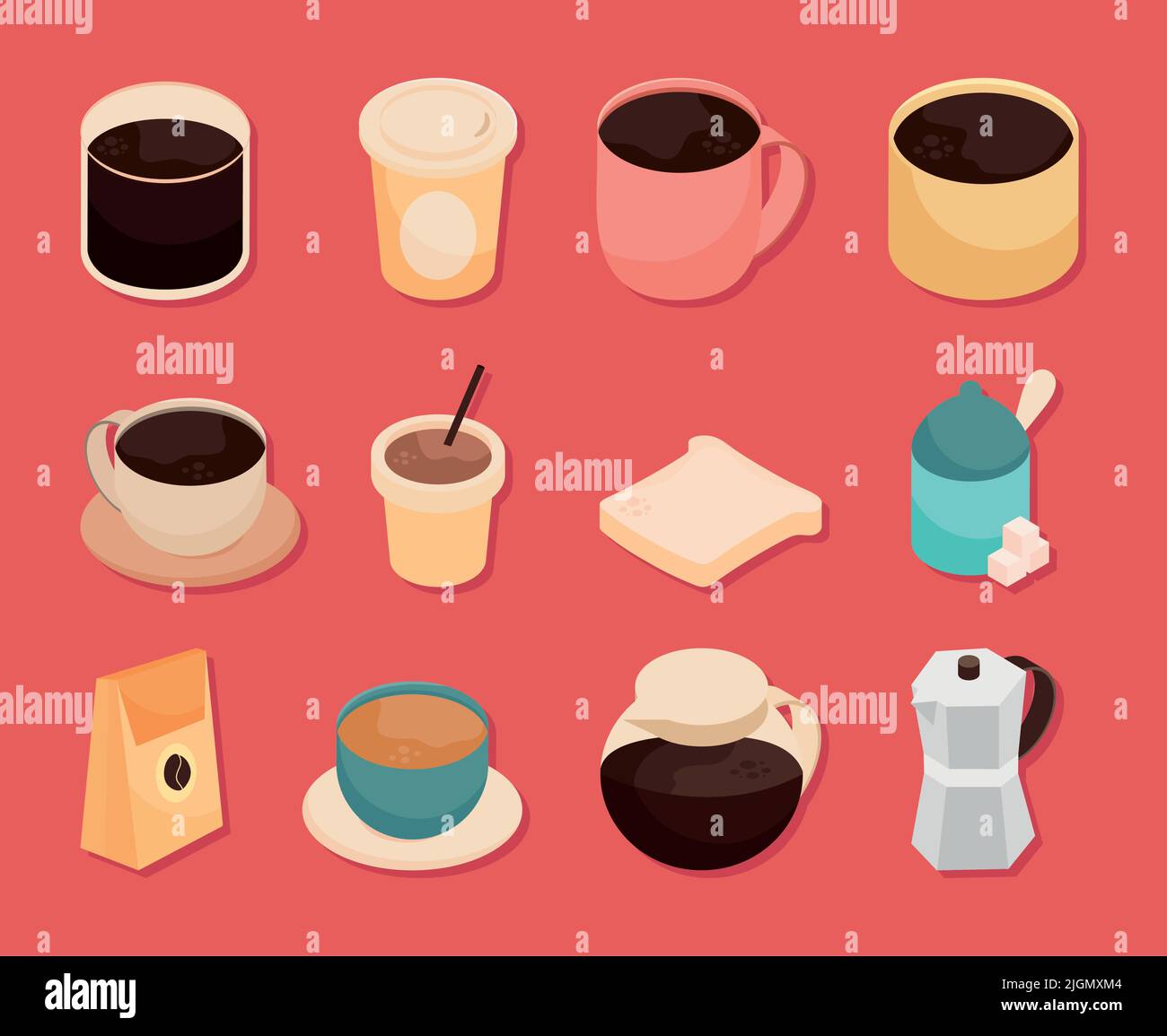 isometric coffee items Stock Vector Image & Art - Alamy