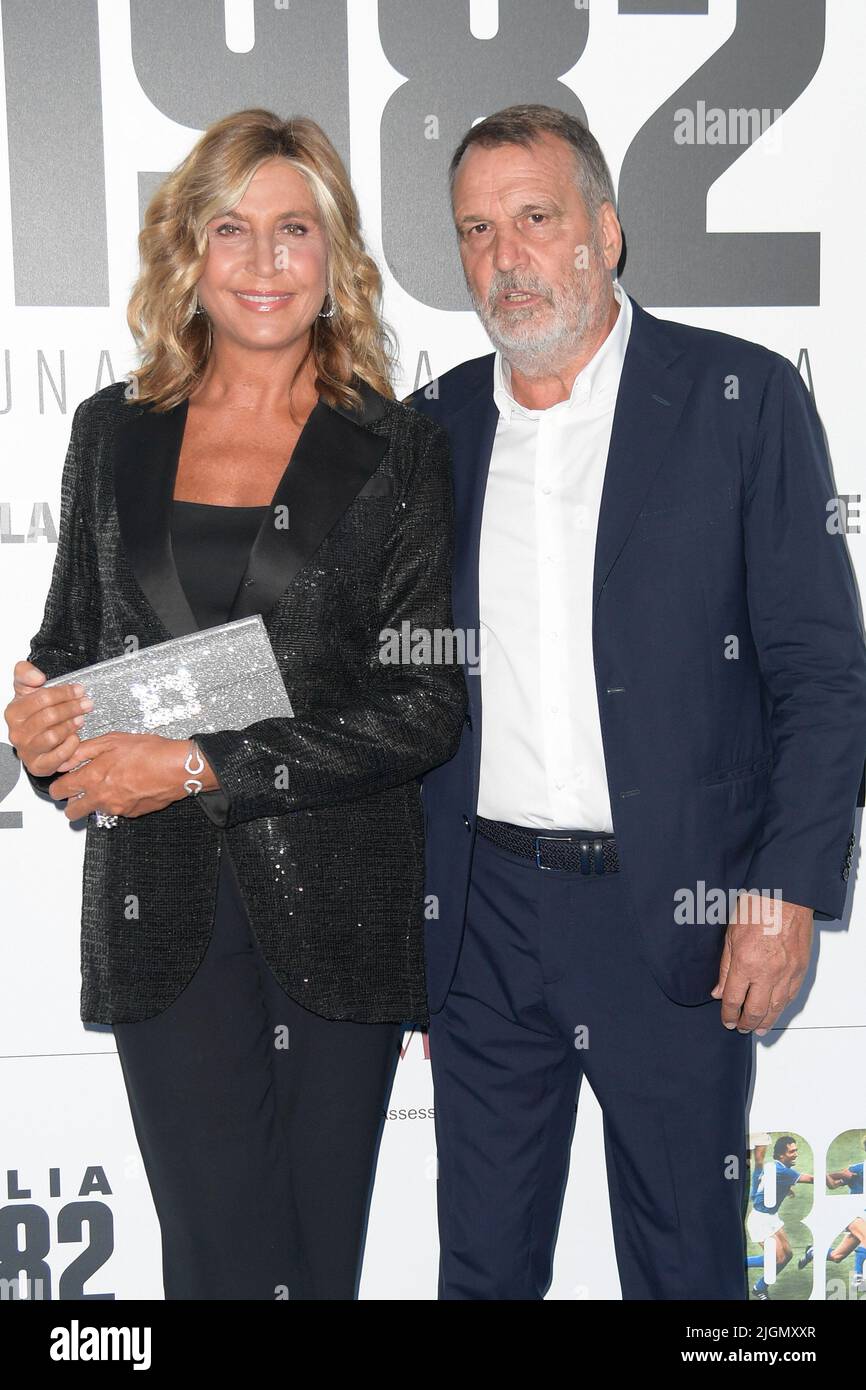 Rome, Italy. 11th July, 2022. Myrta Merlino (left) and Marco Tardelli ...