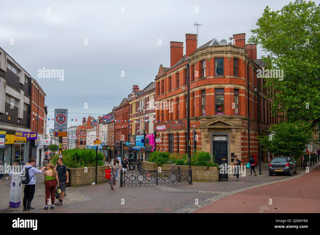 Historic commercial building on Friargate at Market Street in historic ...