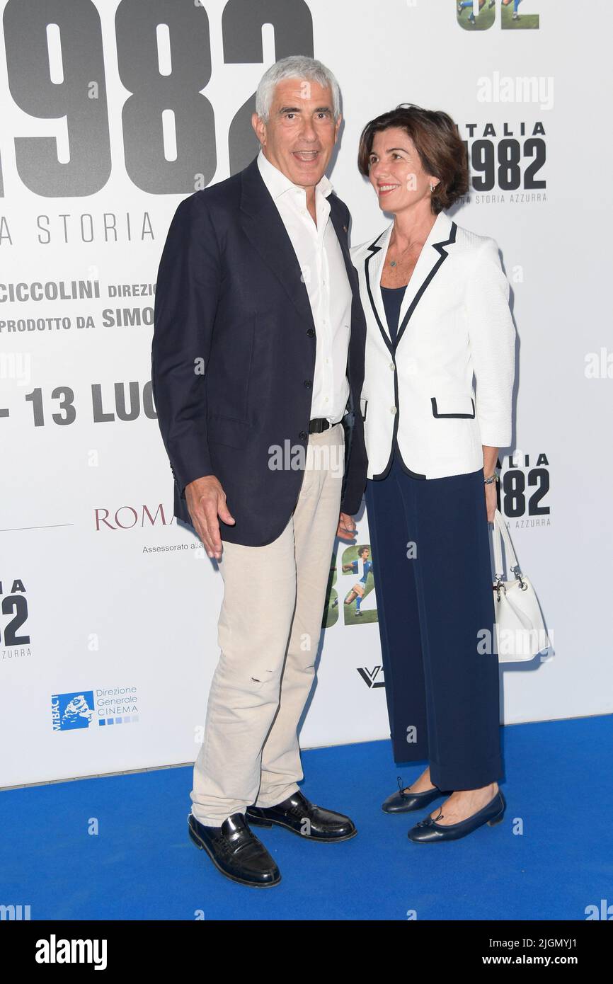 Pier Ferdinando Casini (left) and Maddalena Pessina (right) attend the ...