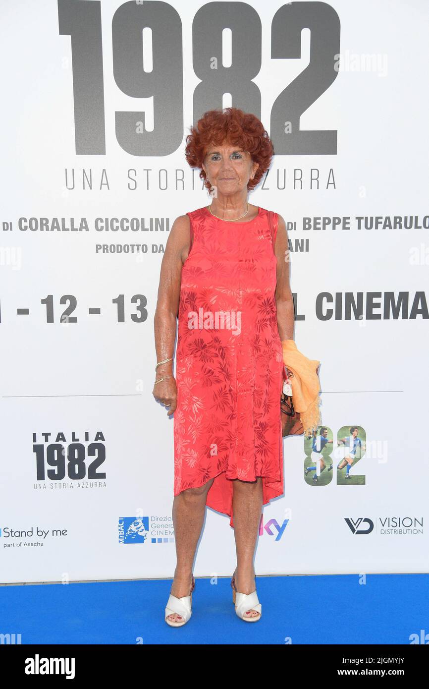 Valeria Fedeli attends the blu carpet of the movie Italia 1982 Una storia azzurra at Maxxi ...