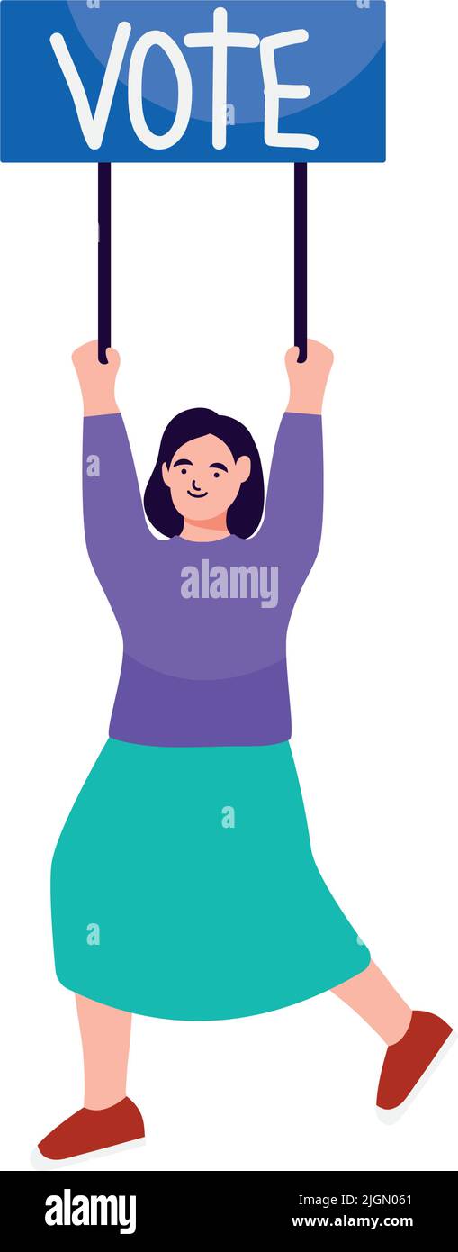 cartoon woman with placards Stock Vector Image & Art - Alamy
