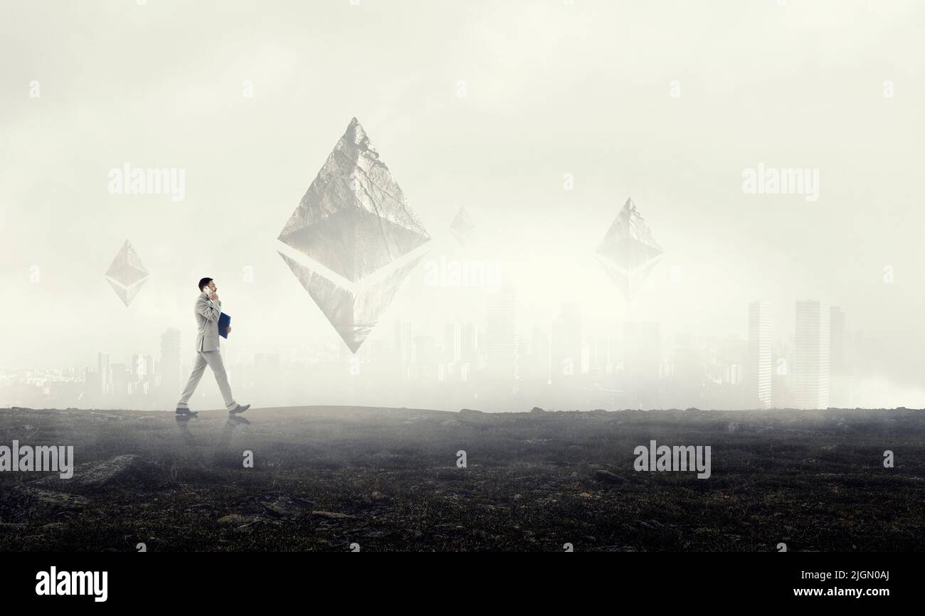Pyramid floating in the air Stock Photo - Alamy