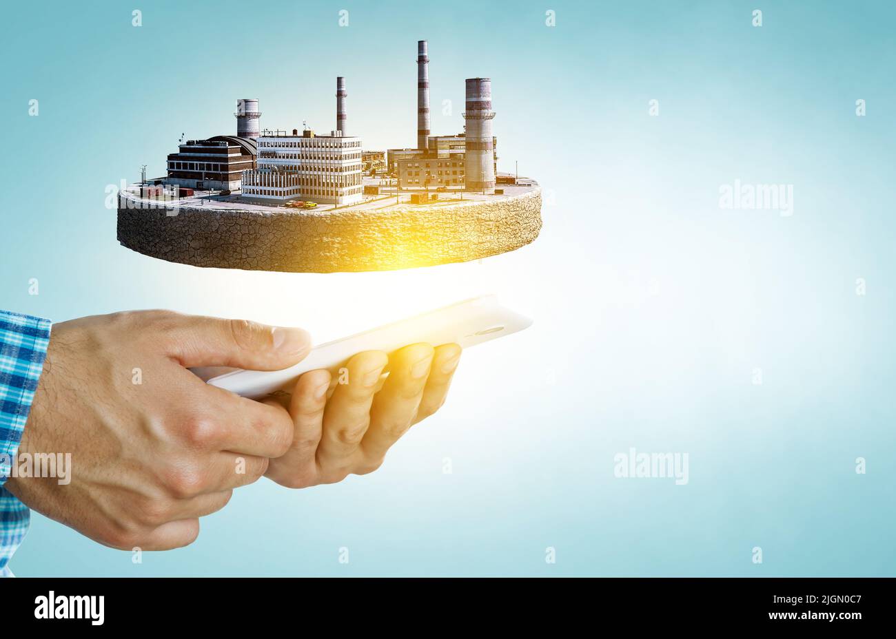 Power generation factory . Mixed media Stock Photo - Alamy