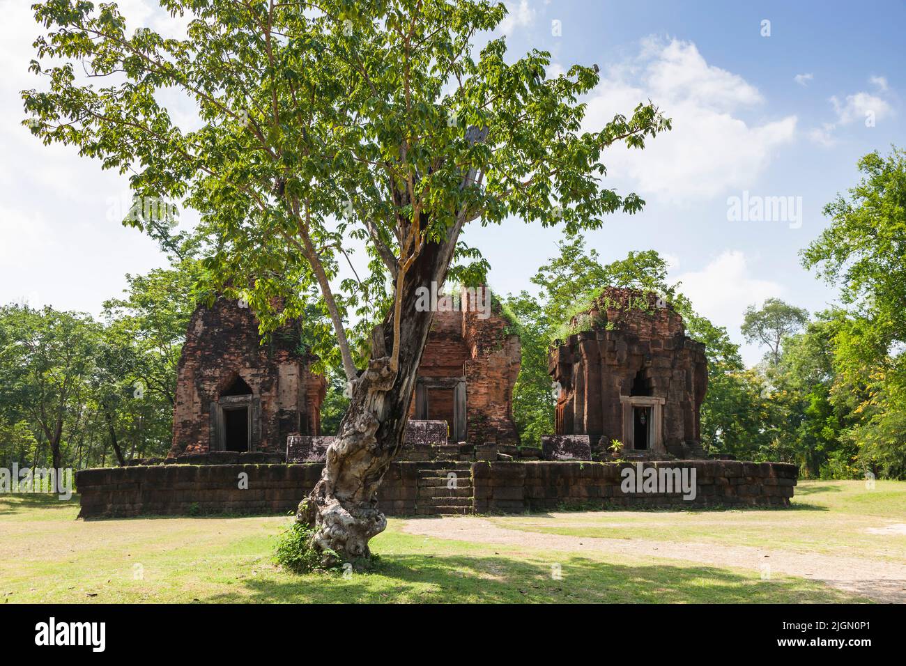 Prasat Prang Ku, Khmer hindu temple, Si Saket(Si Sa Ket), Isan(Isaan),Thailand, Southeast Asia ...