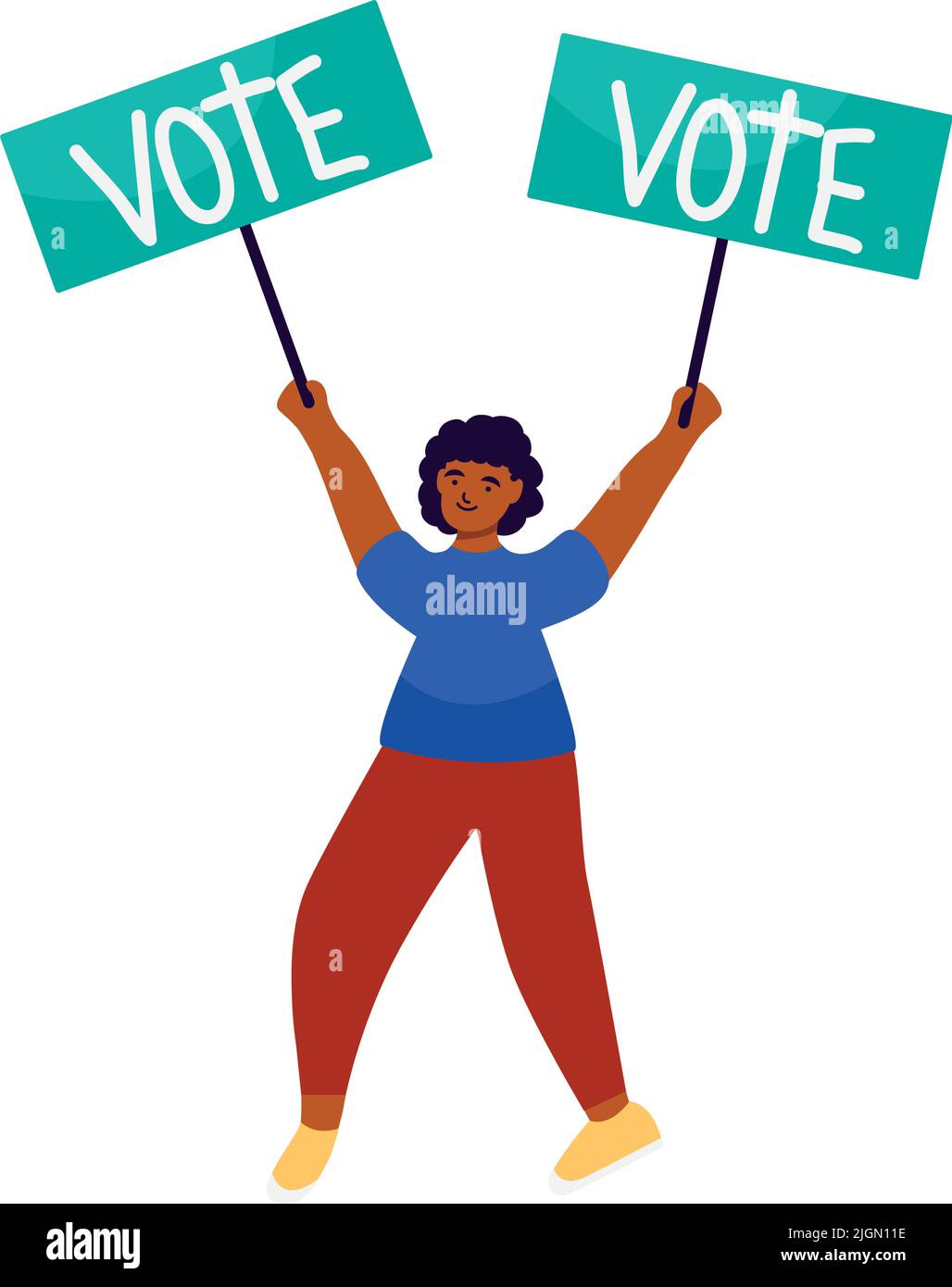 girl with vote placards Stock Vector Image & Art - Alamy
