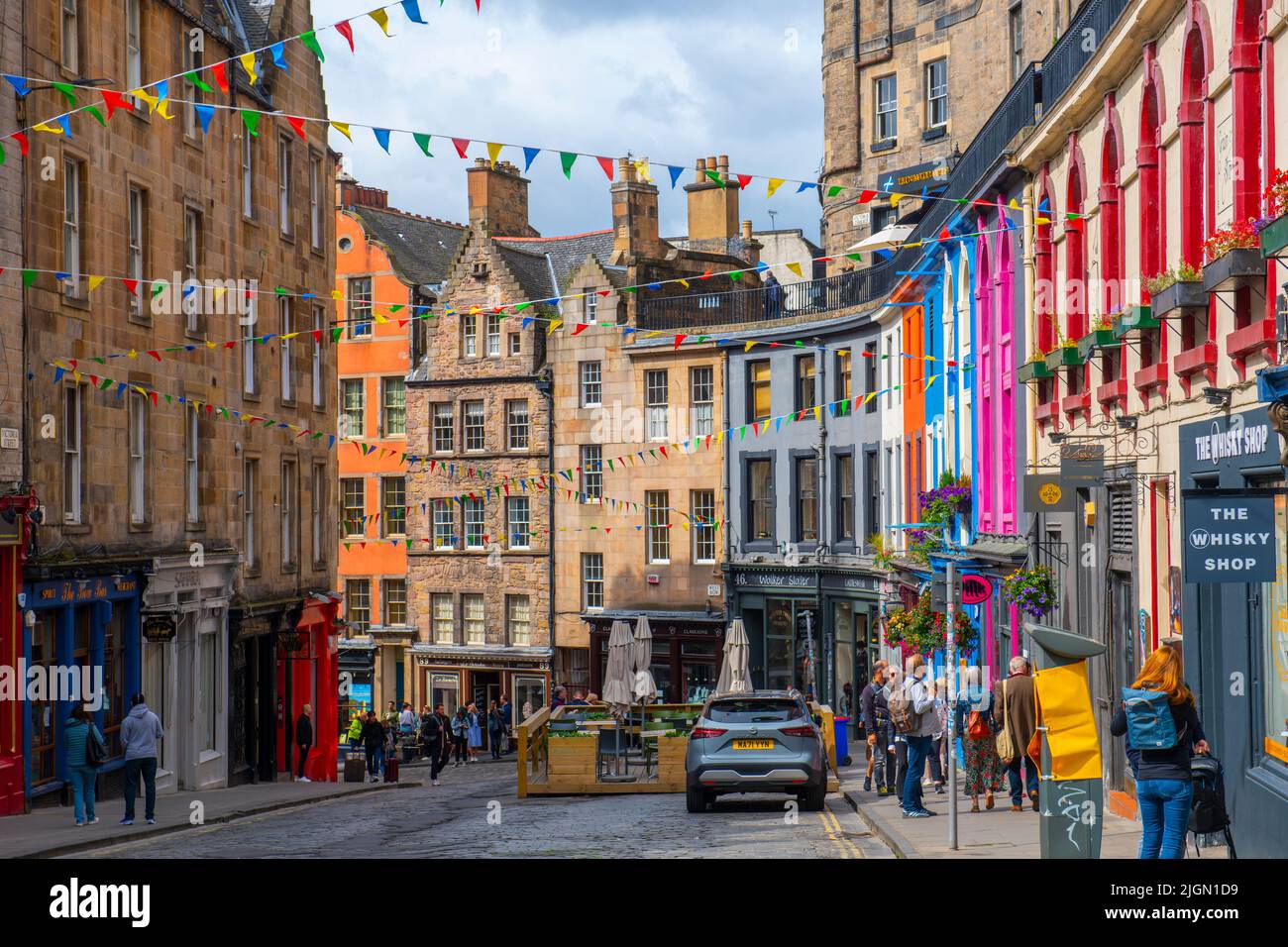 Historic commercial building on Victoria Street near Royal Mile in Old ...