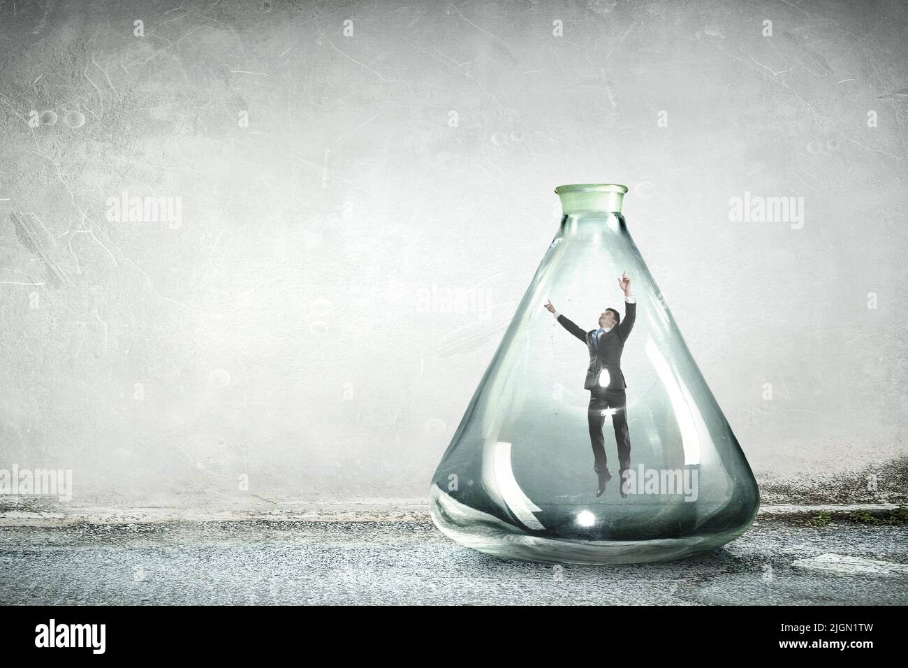 Person trapped in bottle hi-res stock photography and images - Alamy