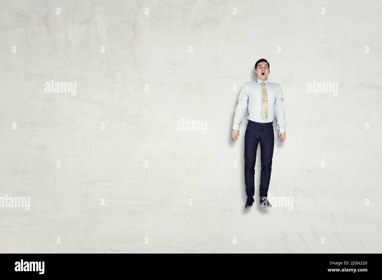 Businessman against blnk background . Mixed media Stock Photo - Alamy