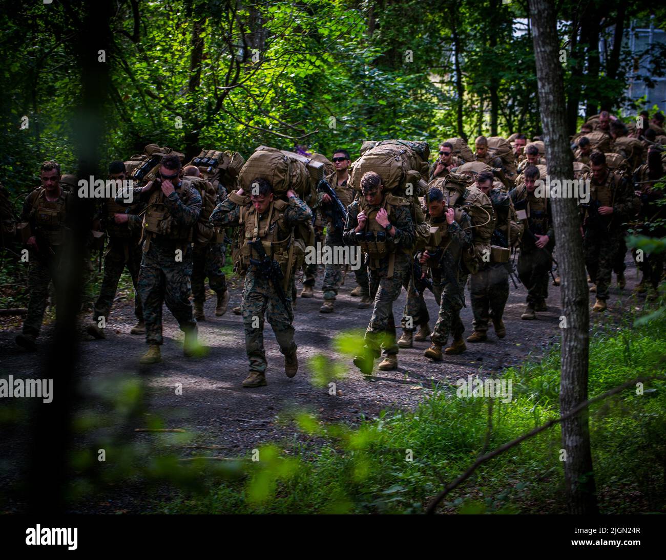 Marines with Guard Company, Marine Barracks Washington, make their way ...