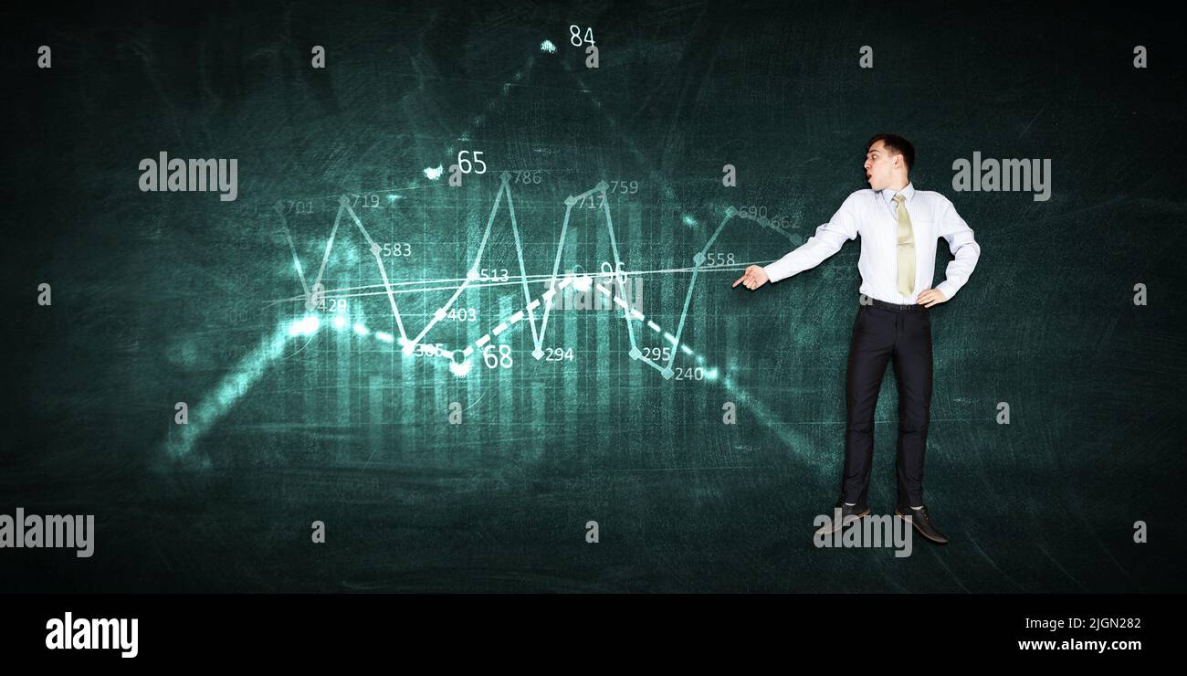 Business graph and trade monitor background and businessman Stock Photo ...