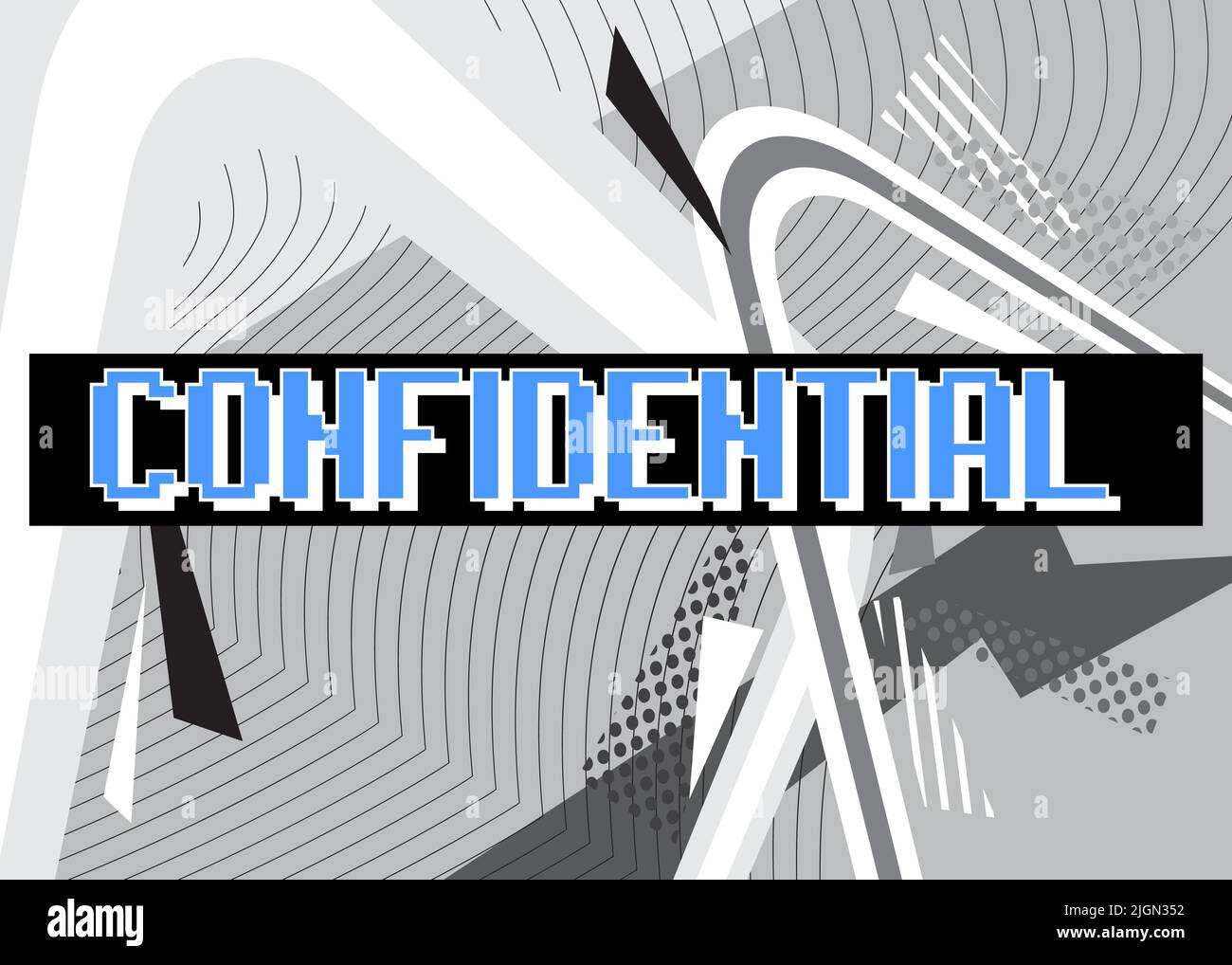 Confidential. Pixelated word. Geometric graphic background. Vector ...