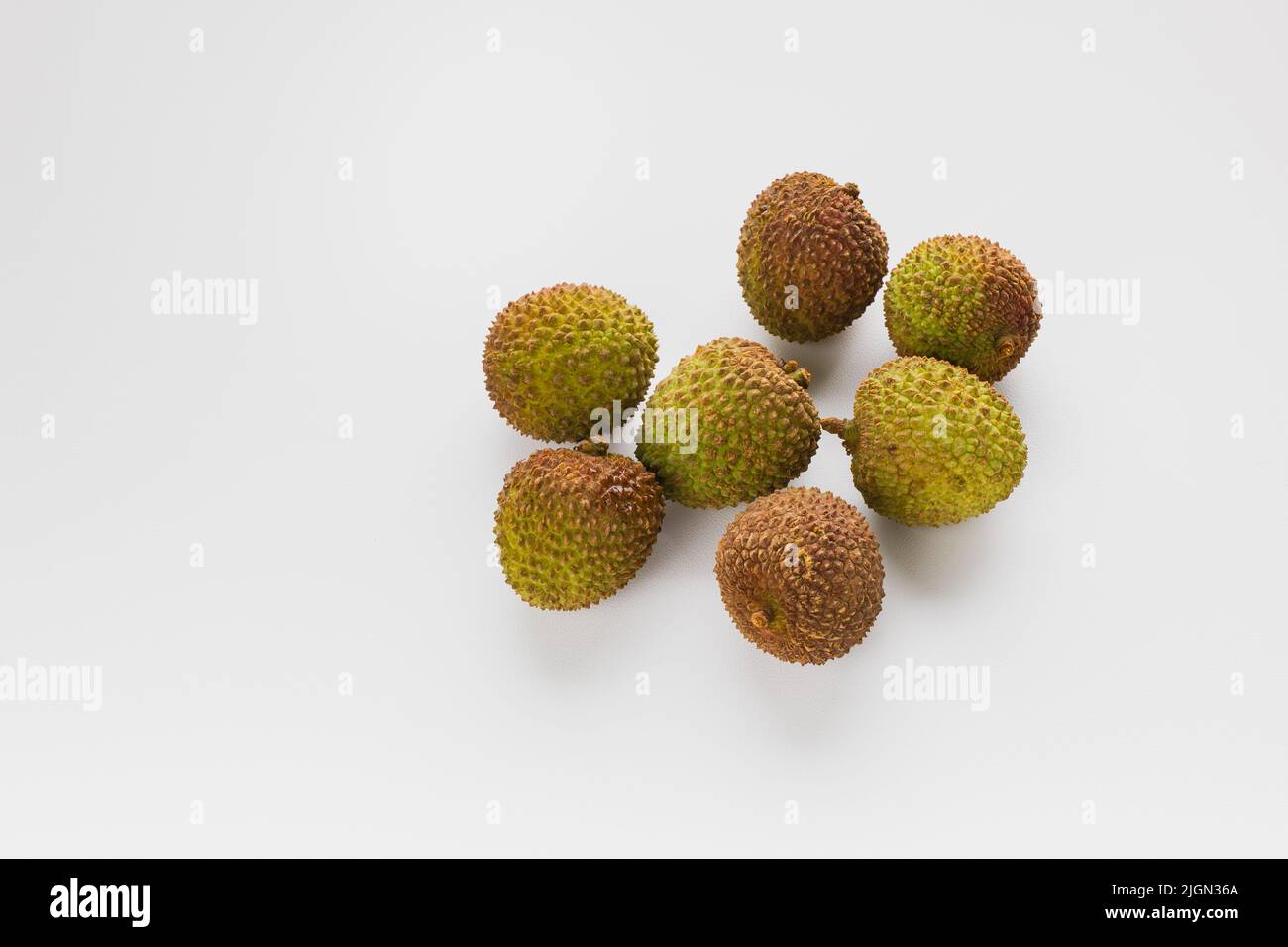 Fresh organic lychee isolated on white background Stock Photo - Alamy