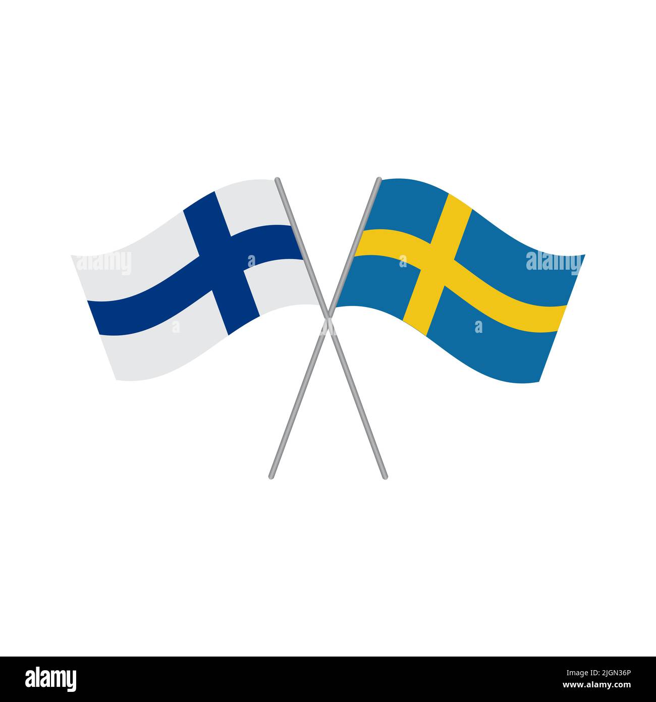 Finnish and Swedish flags vector isolated on white background Stock ...