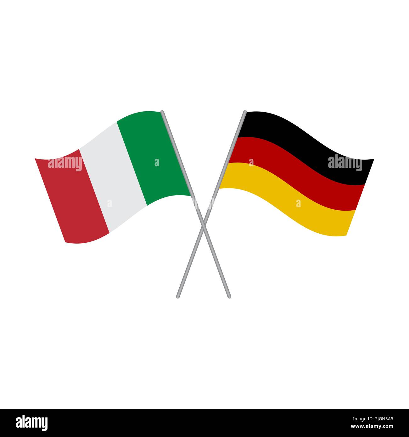 Italy and Germany flags vector isolated on white background Stock ...