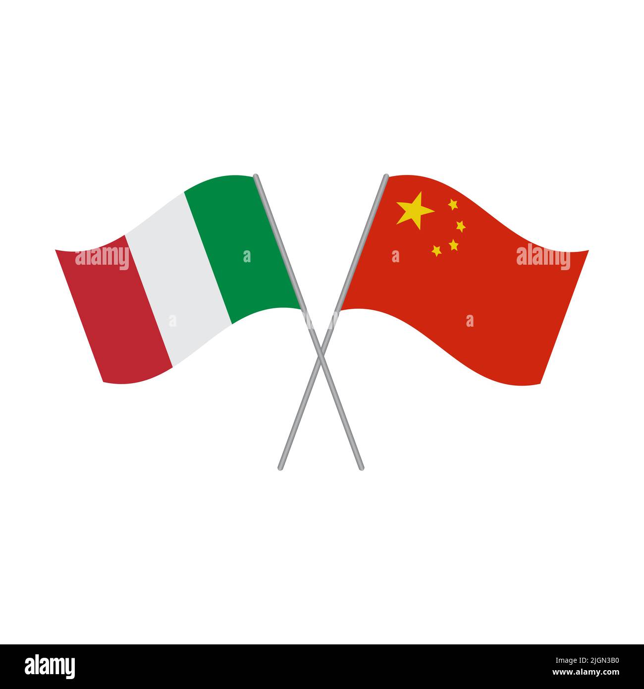 Italian and Chinese flags vector isolated on white background Stock ...