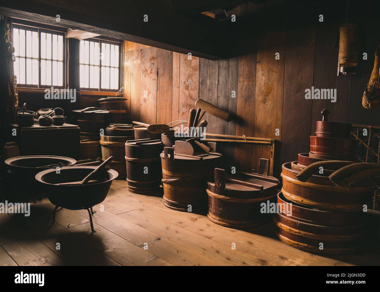 Kitchenware storage on a traditional farmer house Stock Photo - Alamy