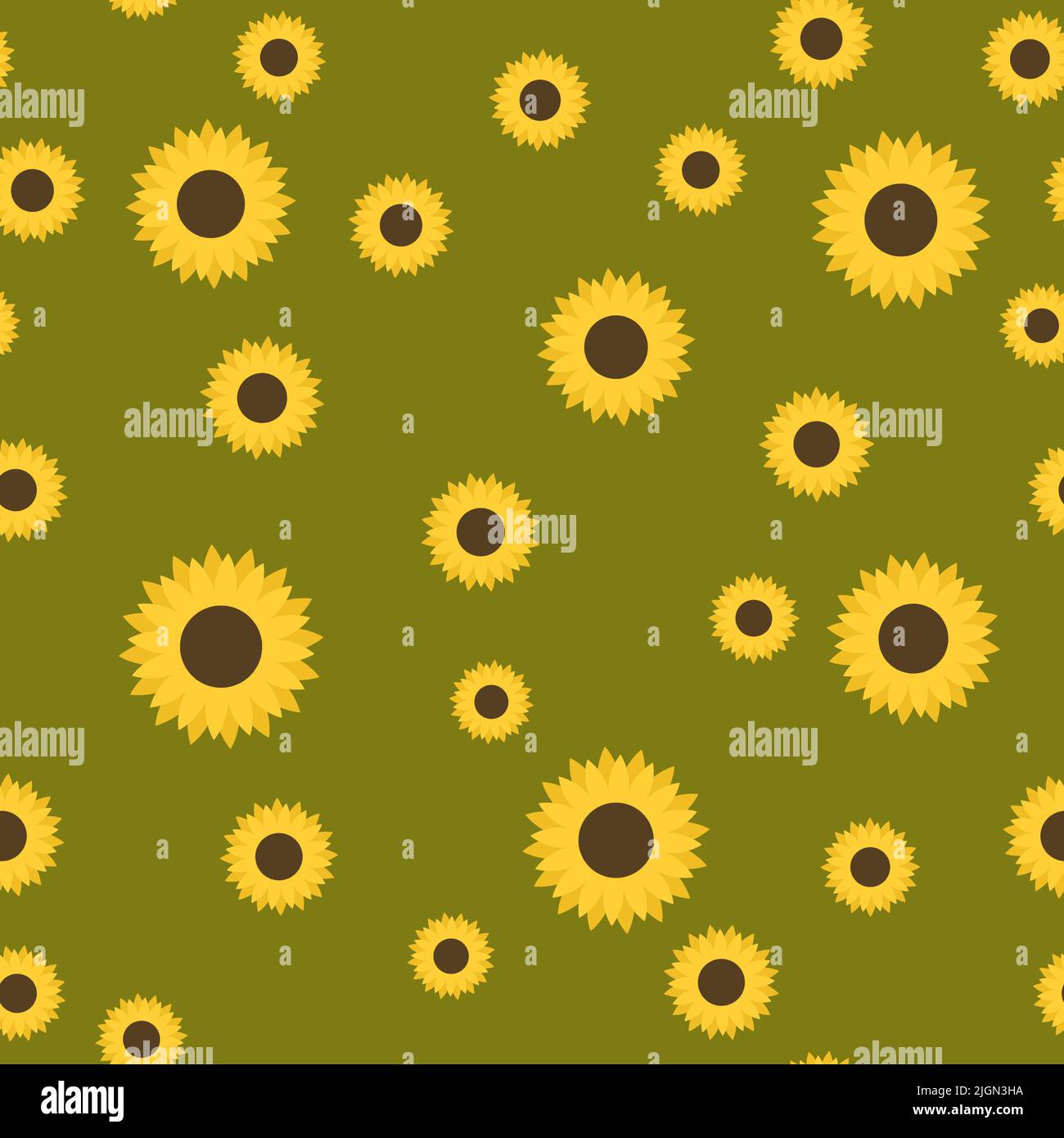 Sunflower seamless pattern vector illustration Stock Vector Image & Art ...