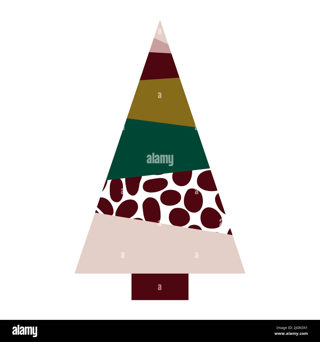 Vector cartoon triangular Christmas tree. Geometric fir tree isolated ...