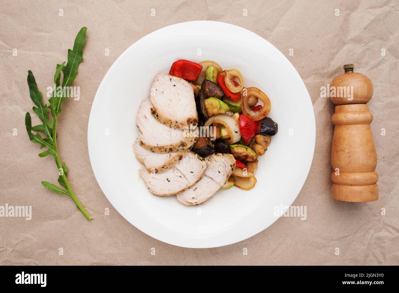 Chicken fillet vegetables spices hi-res stock photography and images ...