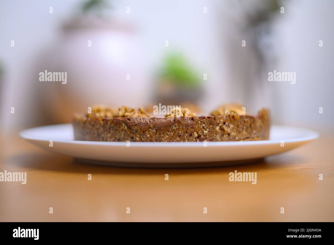 Vegan nut cake. Lime and Chocolate Cashew Tart Stock Photo - Alamy