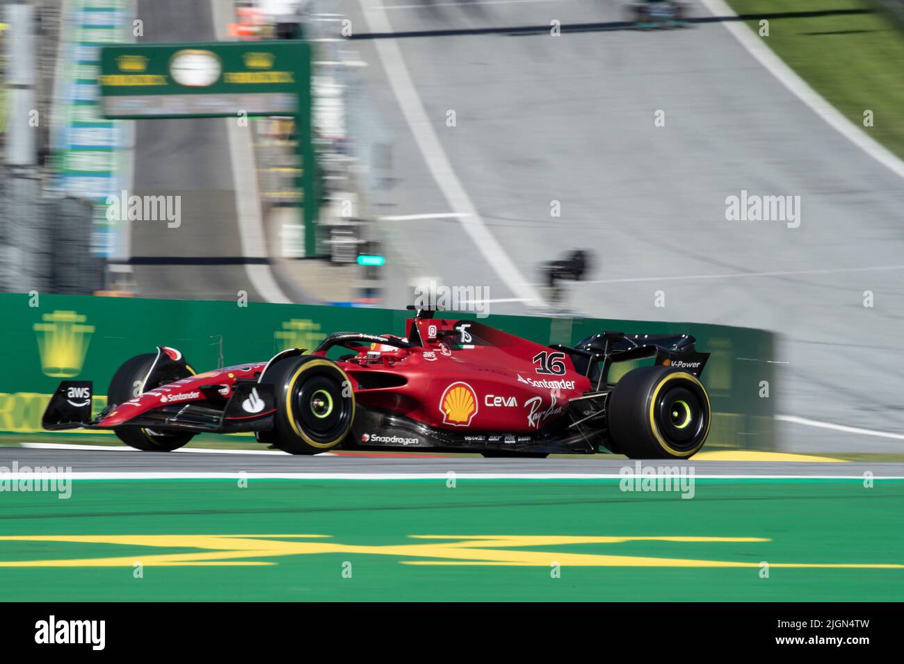 Charles Leclerc drives Ferrari during the Formula 1 AustrianGP in A1 ...