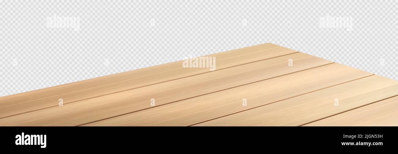 Dining wooden table top, corner perspective realistic vector ...