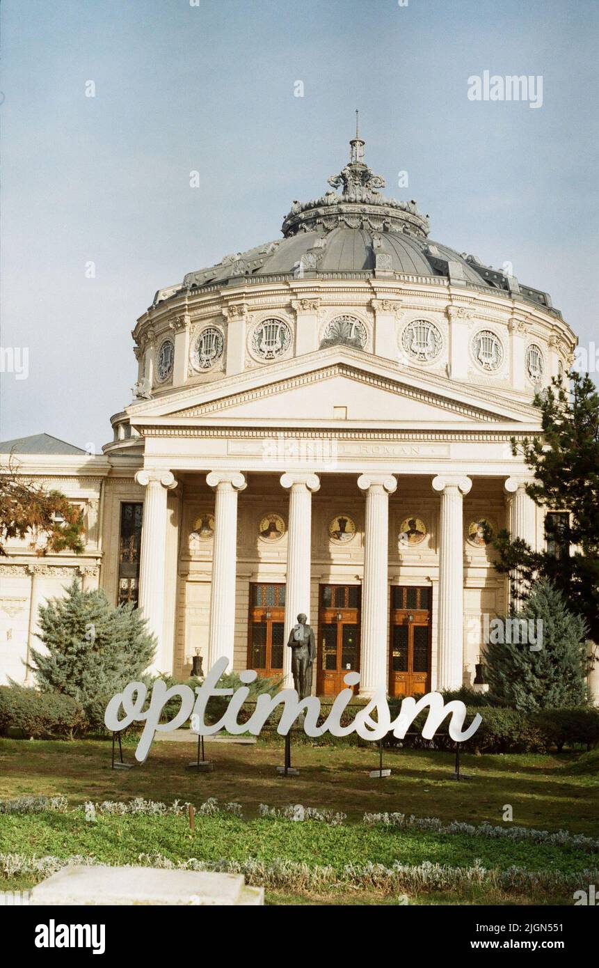 Romanian Athenaeum, Bucharest, Romania, historic neoclassical concert ...