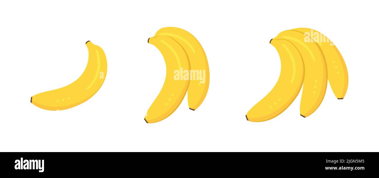 Set Ripe banana clipart icon. flat vector illustration design Stock ...