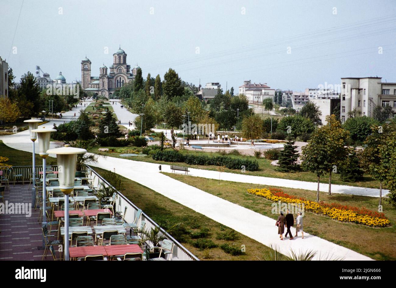 Church of Saint Mark and Tasmajdan Park, Belgrade, Serbia, Yugoslavia ...