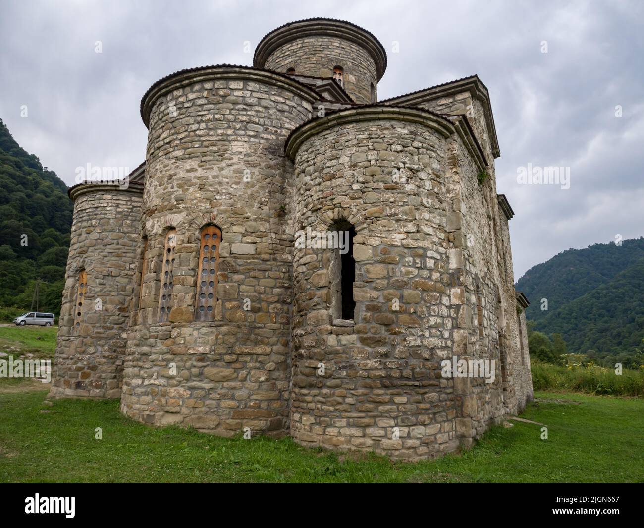 Northern temple. Ancient Christian Church of Alanya in the Caucasus ...
