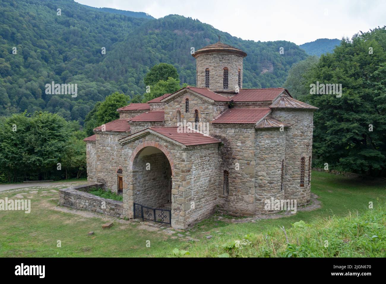 Northern temple. Ancient Christian Church of Alanya in the Caucasus ...