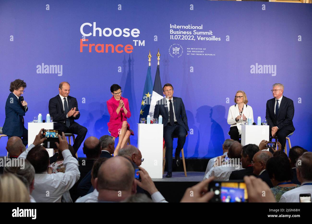 Emmanuel Macron during the 5th Choose France summit on July 11, 2022 in ...